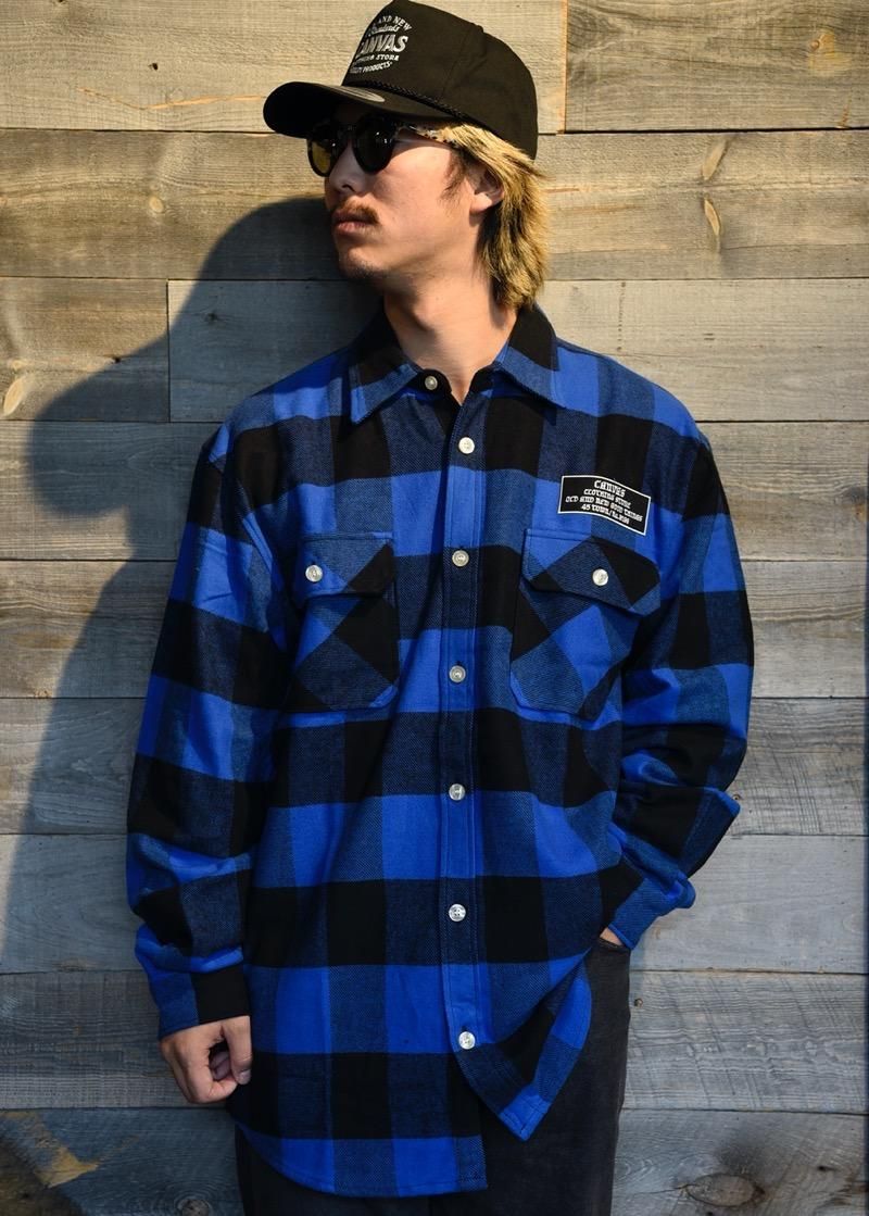 CANVAS GM H.W.PLAID FLANNEL SHIRTS Blue CANVAS CLOTHING ONLINE STORE 39 Shimeno Kanazawa Ishikawa JAPAN 920 0059